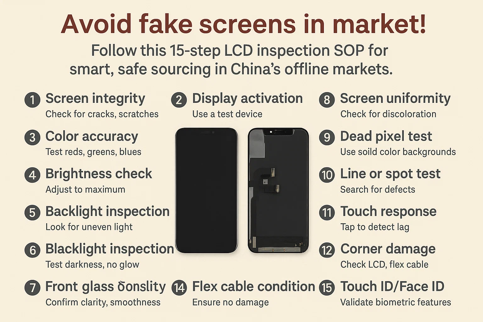 15-Step SOP to Check Mobile LCD Screens in China Markets