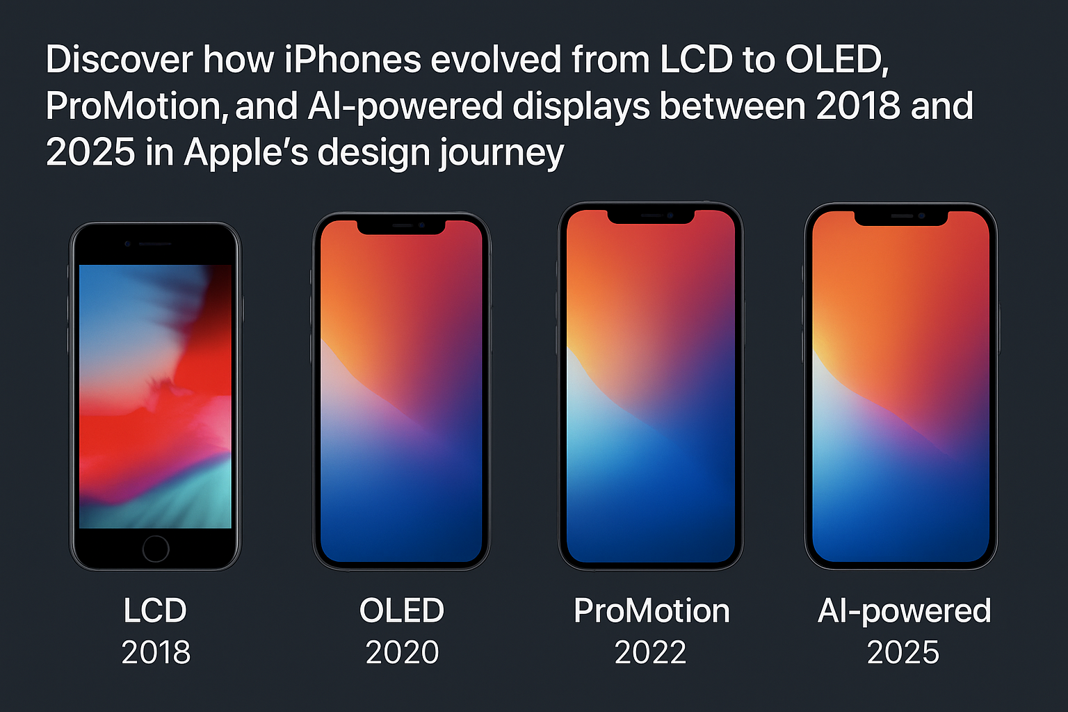 Evolución del iPhone 2018-2025: De OLED a pantallas AI