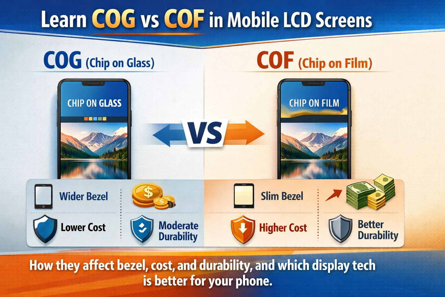 COG vs COF v mobilnom LCD: Vysvetlenie kľúčových rozdielov