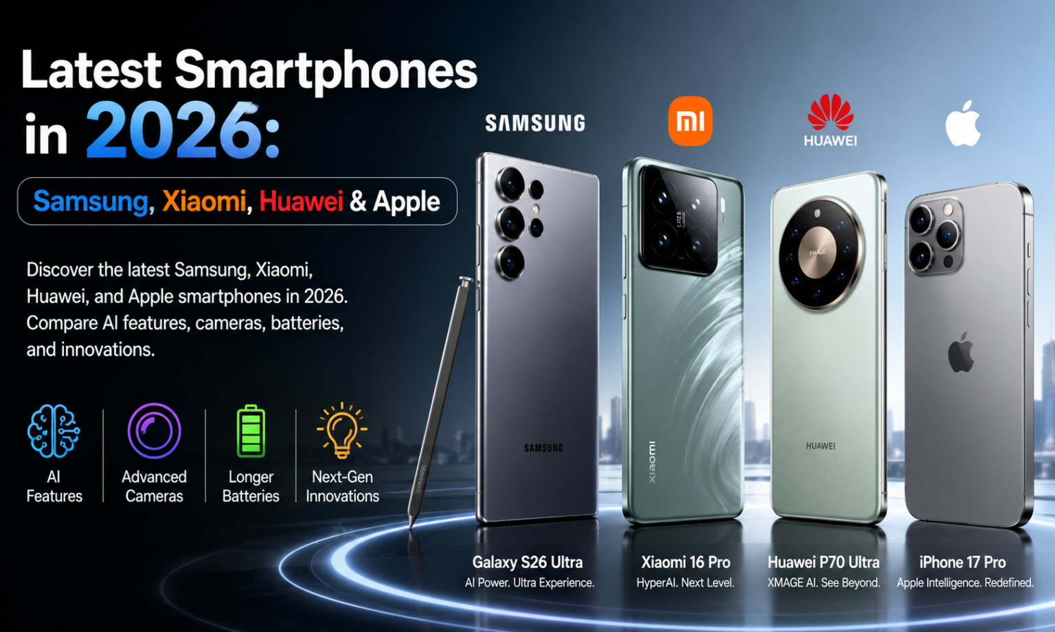 Latest Smartphones in 2026: Samsung, Xiaomi, Huawei & Apple